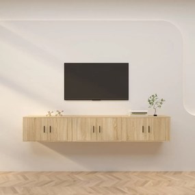Nástěnné TV skříňky 3 ks dub sonoma 80 x 34,5 x 40 cm 3188361