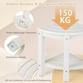 Costway Sprchová lavice s rohová sprchová stolička – 32,5 × 32,5 × 43,5 cm