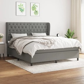 Box spring postel s matrací tmavě šedá 160x200 cm textil 3128214