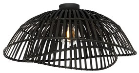 Orientální stropní svítidlo černé bambusové 62 cm - Pua