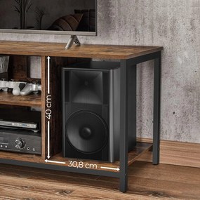 TV stojan pro 60 palcový TV, rustikální hnědá a černá barva
