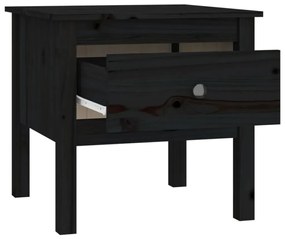 Odkládací stolky 2 ks černé 50 x 50 x 49 cm masivní borovice - Default Title