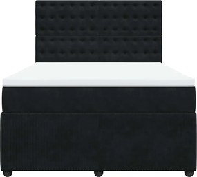Box spring postel s matrací černá 140x200 cm samet 3292372