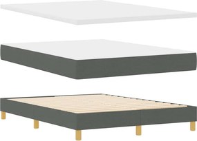 Postel s boxspringem s čelo Tmavě šedá 200 x 160 cm textil 3341301