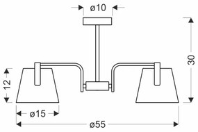 Lustr na tyči AMBERG 3xE14/40W/230V hnědá