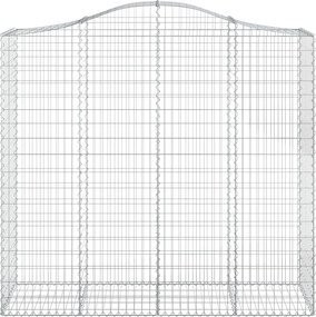 Klenutý gabionový koš 200 x 50 x 180/200 cm pozinkované železo 153399