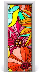 Samolepící fototapeta na dveře Kolorowe květiny 85x205 cm