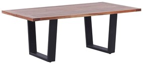 Konferenční stolek světlé akáciové dřevo / černá  GRENOLA Beliani