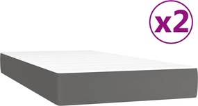 Box spring postel s matrací šedá 200x200 cm umělá kůže 3144283