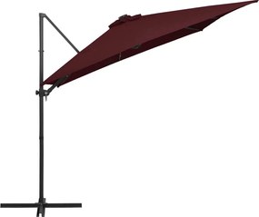 vidaXL Boční zahradní slunečník s LED ocelová tyč 250 x 250 cm [46992] Barva: Zelená