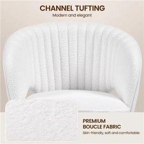 Kancelářská židle Yaheetech – bílá, 56,6 cm (šířka) × 60 cm (hloubka) × 73 cm – 83 cm (výška) (267591732083)