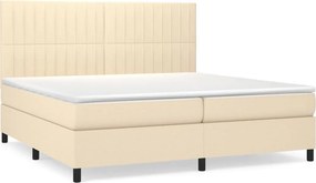 Box spring postel s matrací krémová 200x200 cm textil 3141966