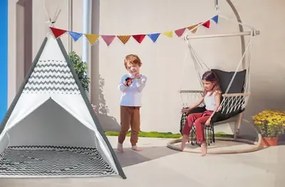 Stan Teepee indiánský šedý s oknem / Dětský stan / 120 x 150 x 120 cm