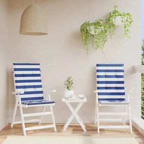 vidaXL Podušky na židli vysoké opěradlo 2 ks 120x50x3 cm textil [361268] Barva: Modro-bílá