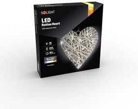 Solight LED ratanové srdce, 30x LED, 2x AA, 30cm