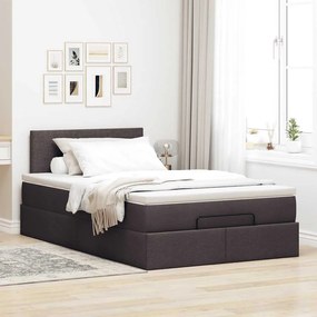 Osmanský rám postele s matrací tmavě hnědá 120x190cm textil 3312211