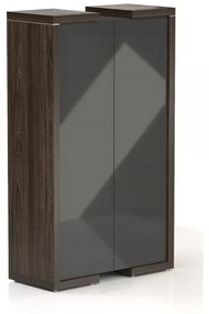 Vysoká šatní skříň Lineart 111,2 x 50 x 187,6 cm / Jilm tmavý a antracit