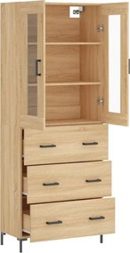 Skříň highboard dub sonoma 69,5 x 34 x 180 cm kompozitní dřevo 3198404