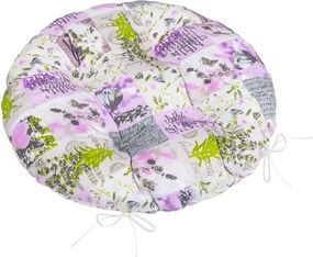 Bellatex Sedák Adéla prošívaný kulatý průměr 40 cm Patchwork Šedá