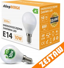 SADA 10x LED žárovka E14 8W 700lm G45 - neutrální bílá