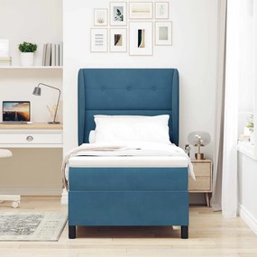 Postel s boxspringem s čelo Tmavě modrá 200 x 80 cm samet 3340902