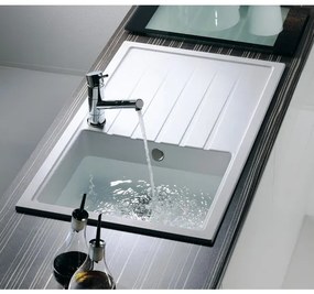 Sinks Best 780 Granitový dřez s odkapem oboustranné provedení, 78x50cm,milk, ACRBE78050028