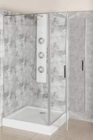 Novoterm Dvoukřídlé otevíravé sprchové dveře NV-Solid DDP CHR 110, chrom/transparent - bez vaničky
