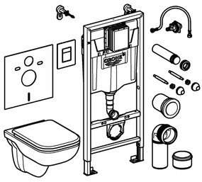 GROHE 39817000 - Sada pro WC SOLIDO 1,13 m keramika/bílá