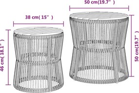 vidaXL Zahradní odkládací stolky 2 ks dřevěná deska polyratan [366291] Barva: Černá