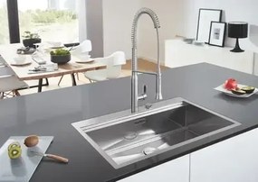 Grohe - Dřezová baterie s flexibilním ramenem, supersteel