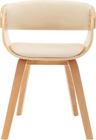 vidaXL Jídelní židle ohýbané dřevo a umělá kůže [283112] Barva: krémová a světle hnědá