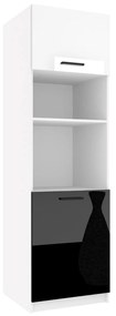 Vysoká kuchyňská skříňka Belini pro vestavnou troubu 60 cm bílý lesk / černý lesk  INF SSP60/1/WT/WB/0/B1