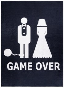Dywany Łuszczów, Kusový koberec Bambino 2104 Game Over black, 80x150, černobílá, chodba / předsíň