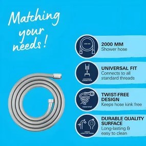 Grohe VitalioFlex Comfort chrom 2 m / Sprchová hadice / kov / G 1/2" /