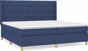 Box spring postel s matrací modrá 200x200 cm textil 3132263