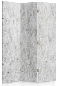 Ozdobný paraván, Světlý beton - 110x170 cm, třídílný, obustranný paraván 360°