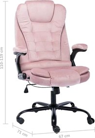 Kancelářská židle růžová samet 20571