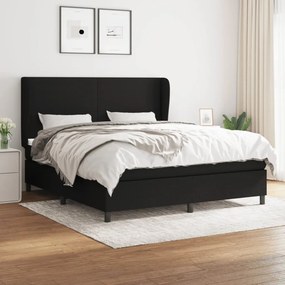 Box spring postel s matrací černá 180x200 cm textil 3127823