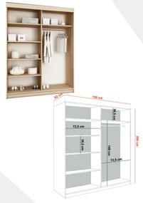 Posuvná skříň ARI 2 tmavý jasan 150