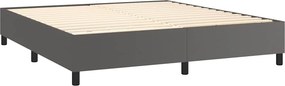 Rám postele s boxspringem šedá 160 x 200 cm umělá kůže 3121057
