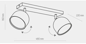 Bodové svítidlo ALTEA 2xAR111 GU10/50W/230V černá