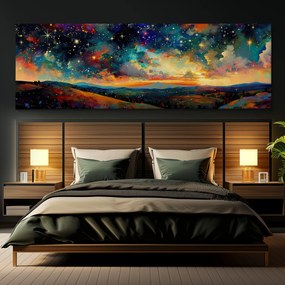 Obraz na plátně - Když hvězdy svítí a slunce zapadá FeelHappy.cz Velikost obrazu: 180 x 60 cm