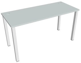 Stůl pracovní rovný 140 cm hl. 60 cm - Hobis Uni UE 1400 Dekor stolové desky: šedá, Barva nohou: bílá