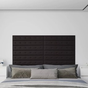 vidaXL Nástěnné panely 12 ks černé 90 x 15 cm umělá kůže 1,62 m²