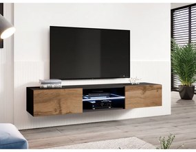 TV stolek Zigo Glass 180, Osvětlení: osvětlení LED - bílé, Barva: černý / wotan Mirjan24 5903211077678