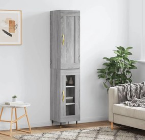 vidaXL Skříň highboard 34,5 x 34 x 180 cm kompozitní dřevo [3200371] Barva: šedá sonoma