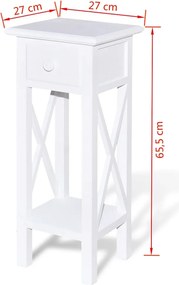 Odkládací stolek se zásuvkou bílý 241147