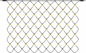 Hobby Line LED světelná síť, 200 × 150 cm, teple bílá, 90 diod, tmavě zelený kabel, IP44, prodlužovací