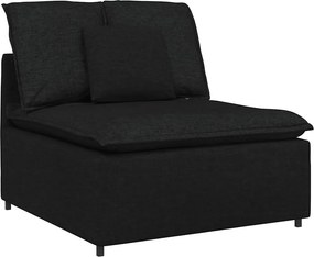 Modulární pohovka s podnožkou a polštáři černá 3321059
