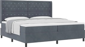 Postel s boxspringem s matrací Tmavě šedá 200 x 200 cm samet 3341973